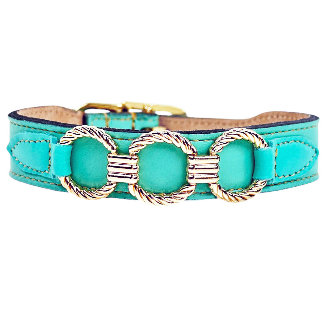 Athena Dog Collar in Turquoise & Gold – Hartman & Rose