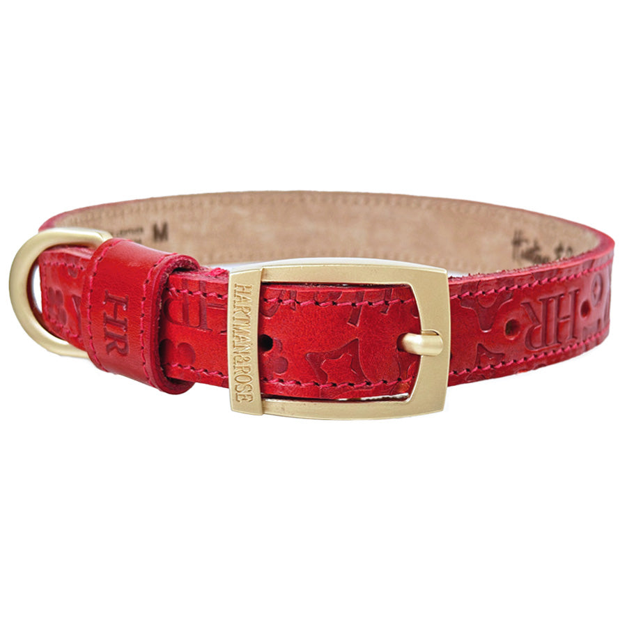 H&R Embossed Dog Collar in Tomato Red – Hartman & Rose